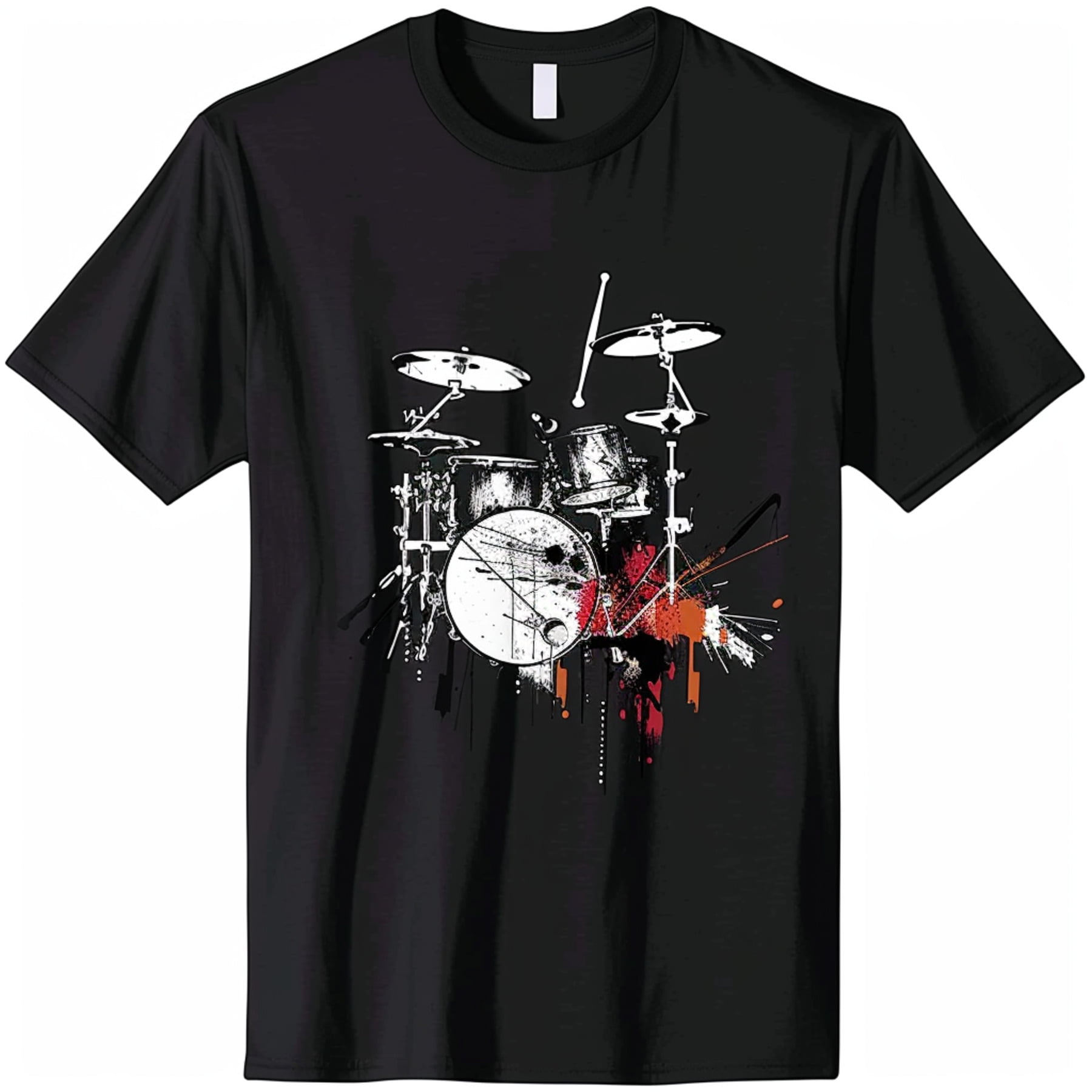 Rock the Stage in Style with our Drum Set Paint Splatter Graphic Black ...