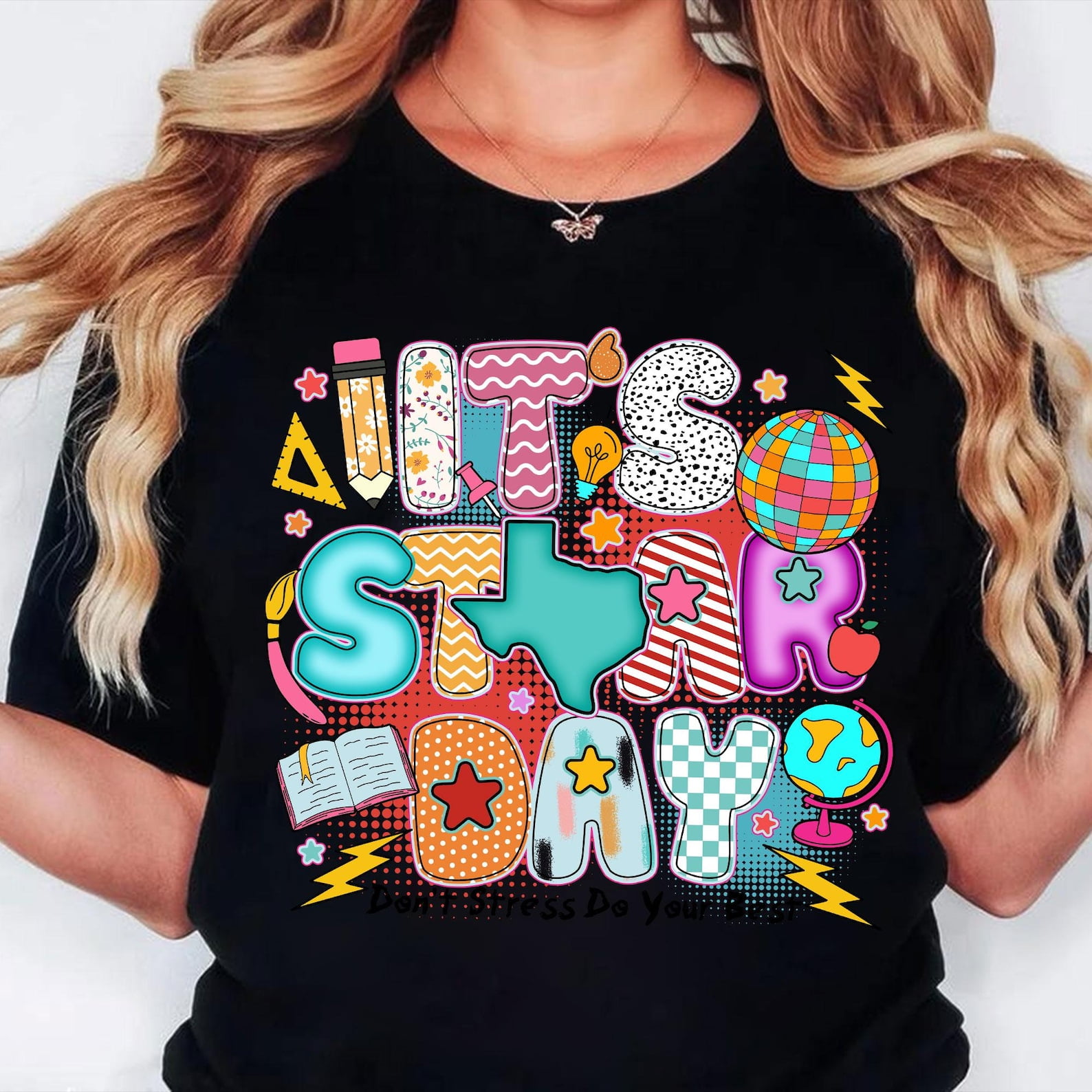 Rock the Test T-Shirt, Preppy School Testing Day Tee, Don’t Stress Do ...