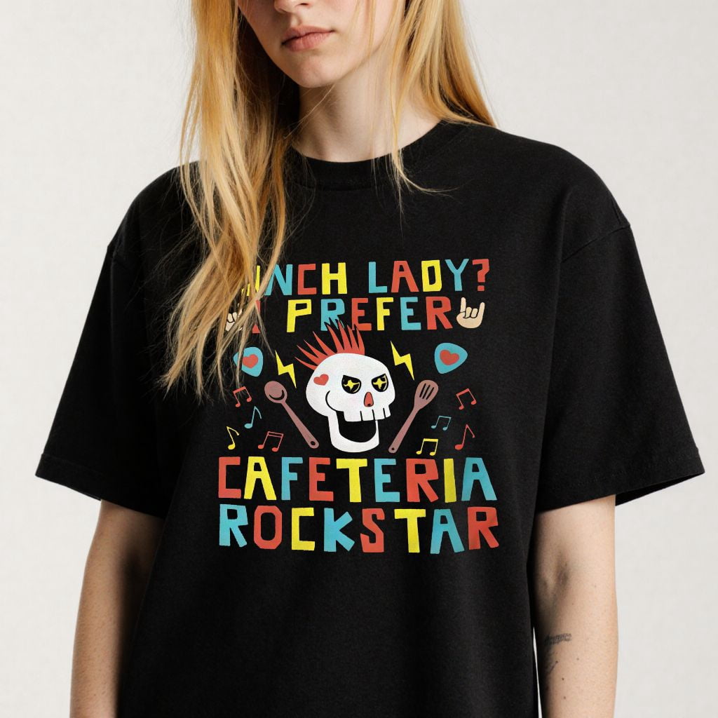 Rock themed Skull Graphic for Cafeteria Enthusiasts Funny Rockstar ...