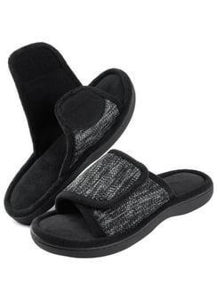 DL Adjustable Mens Slippers Memory Foam Open Toe House Slippers ...