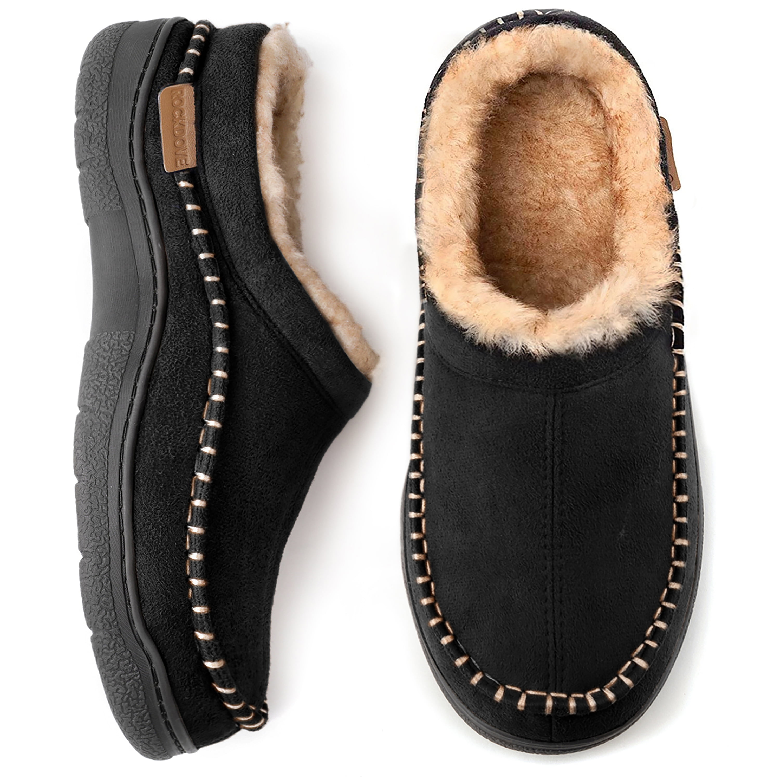 RockDove Men's Aiden Faux Wool Lined Microsuede Clog Slipper - Walmart.com
