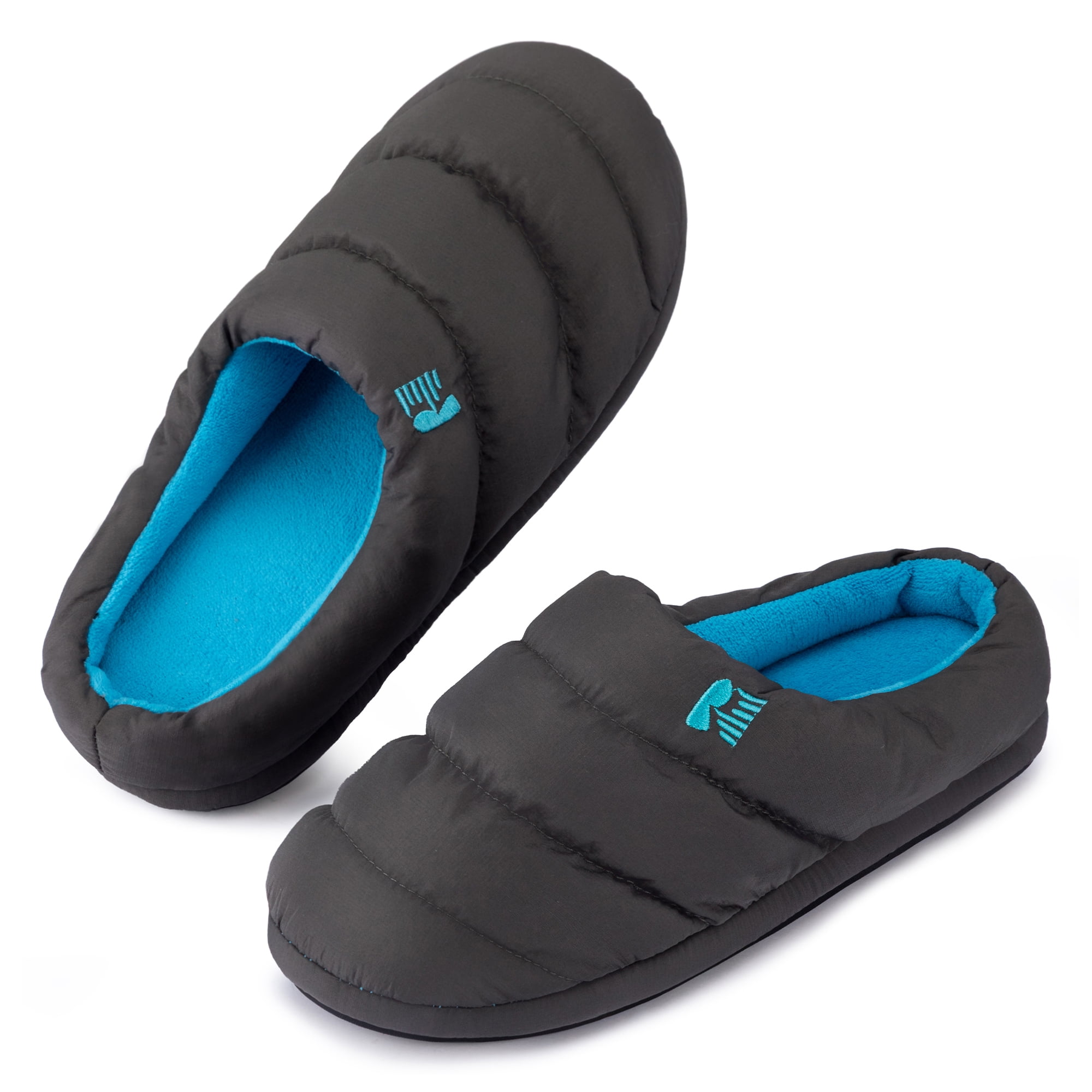 Ravelier Men’s Puffer Style Memory Foam House Slippers - Walmart.com