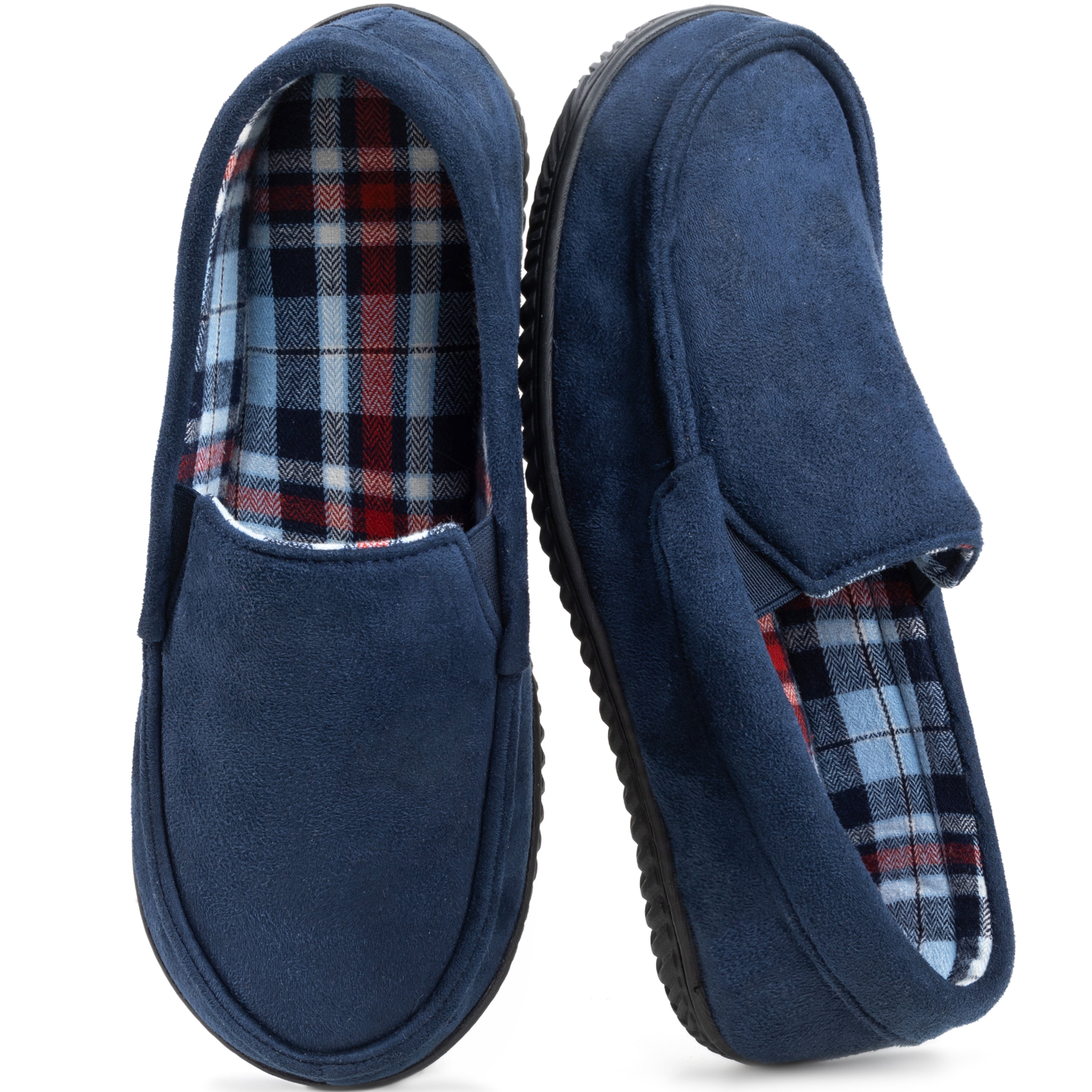 RockDove Men's Microsuede Flannel-Lined Moc Slippers - Walmart.com