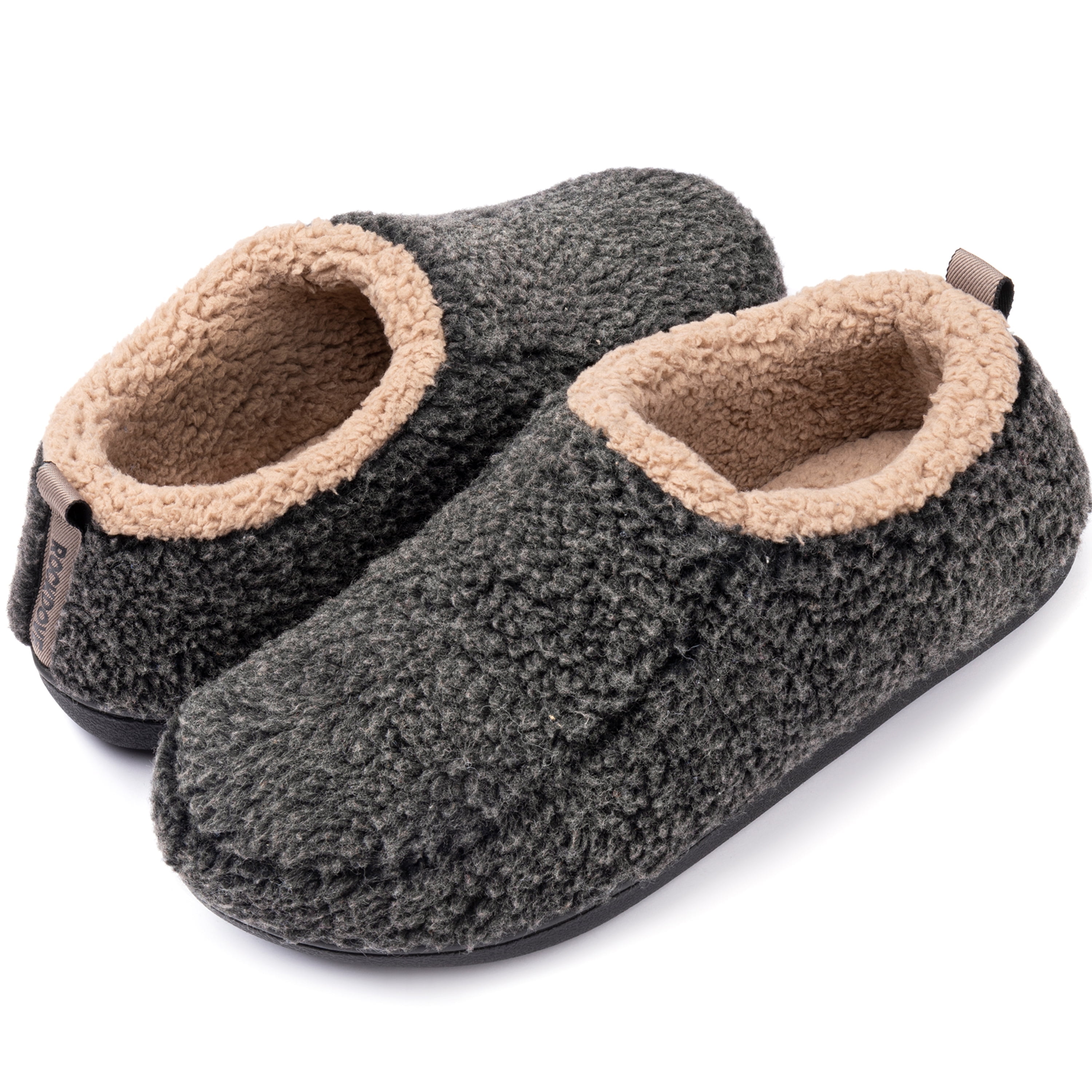 RockDove Men's Rover Sherpa Fleece Slipper with Durable Memory Foam ...