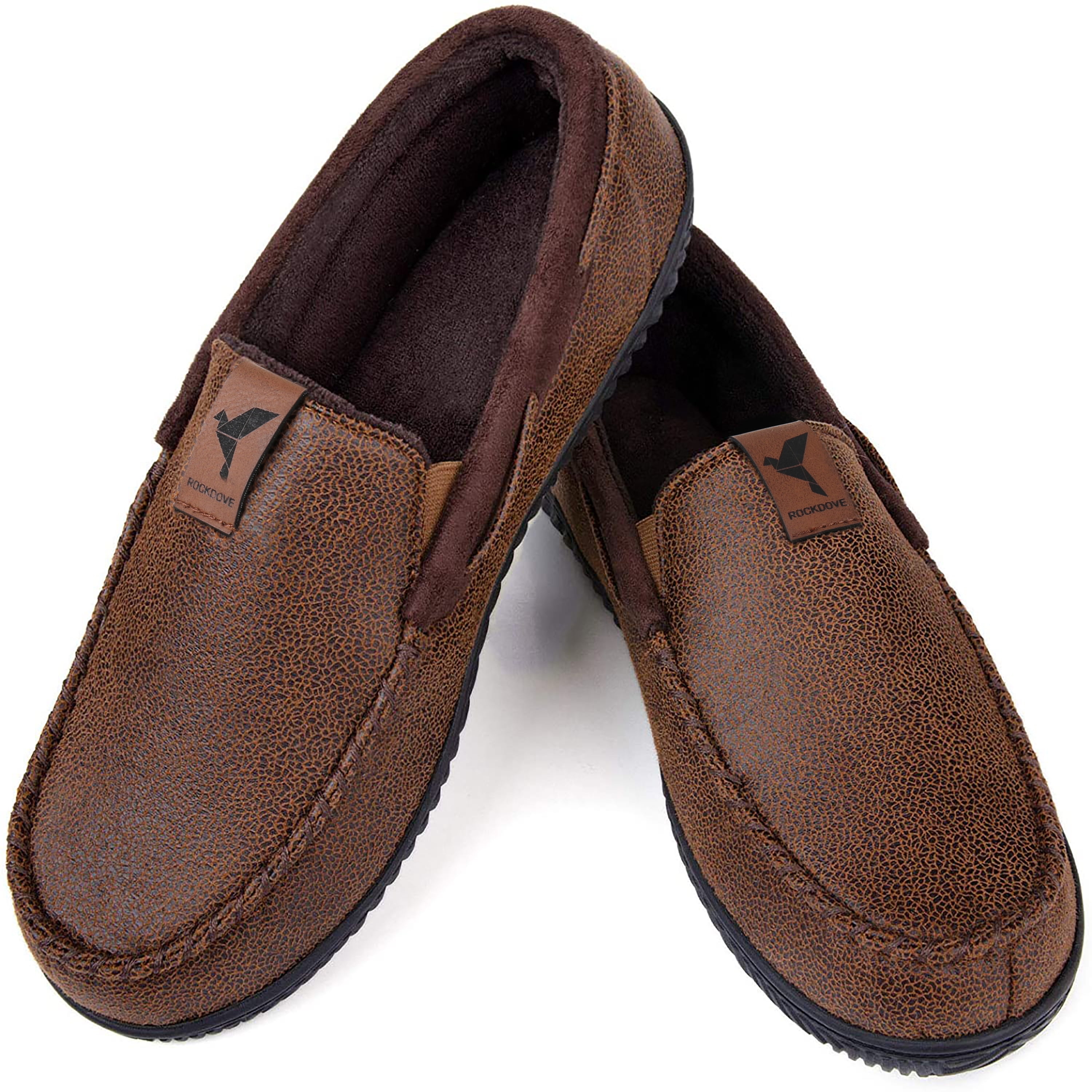 RockDove Men's Stephen Faux Leather Moc Slipper - Walmart.com