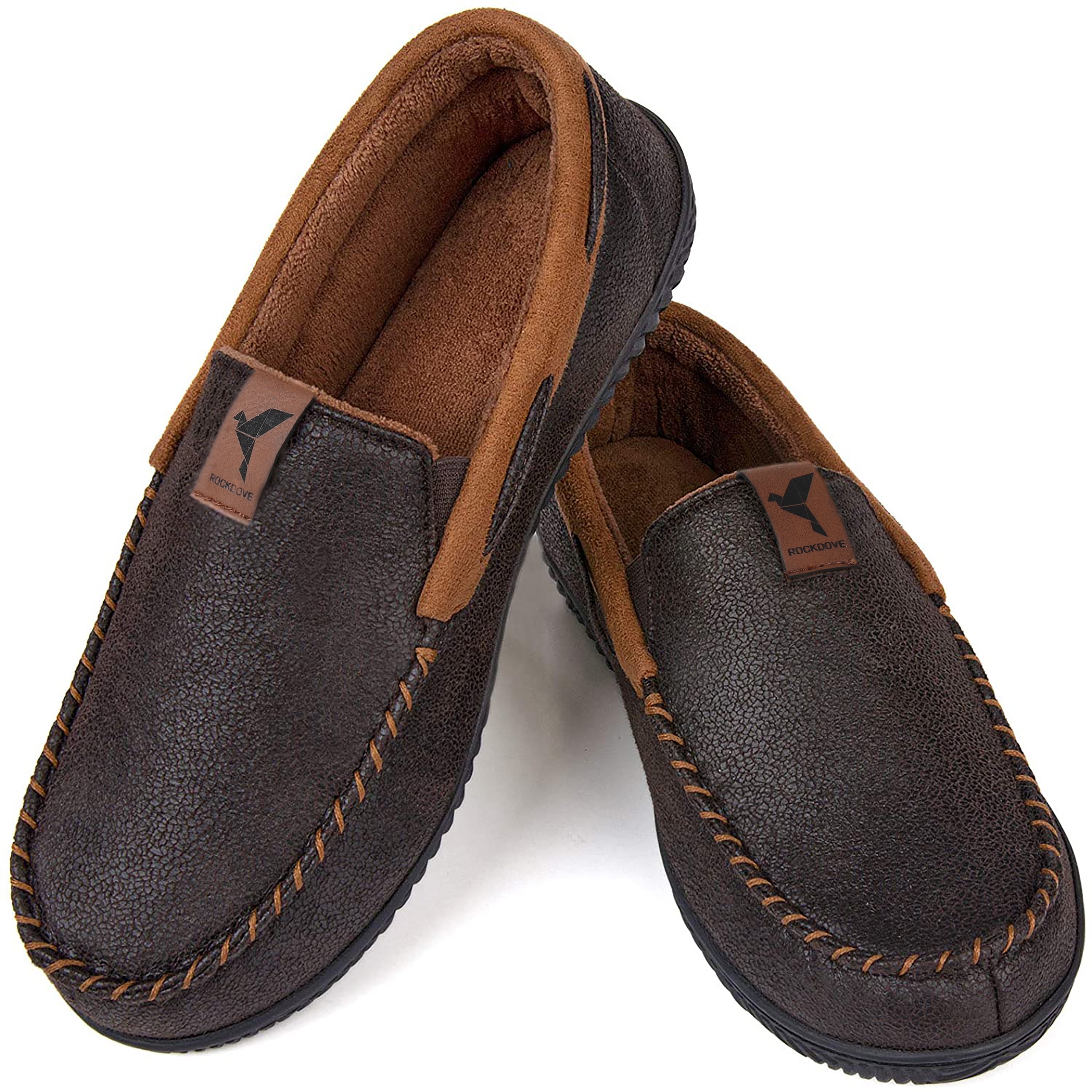 RockDove Men's Stephen Faux Leather Moc Slipper - Walmart.com