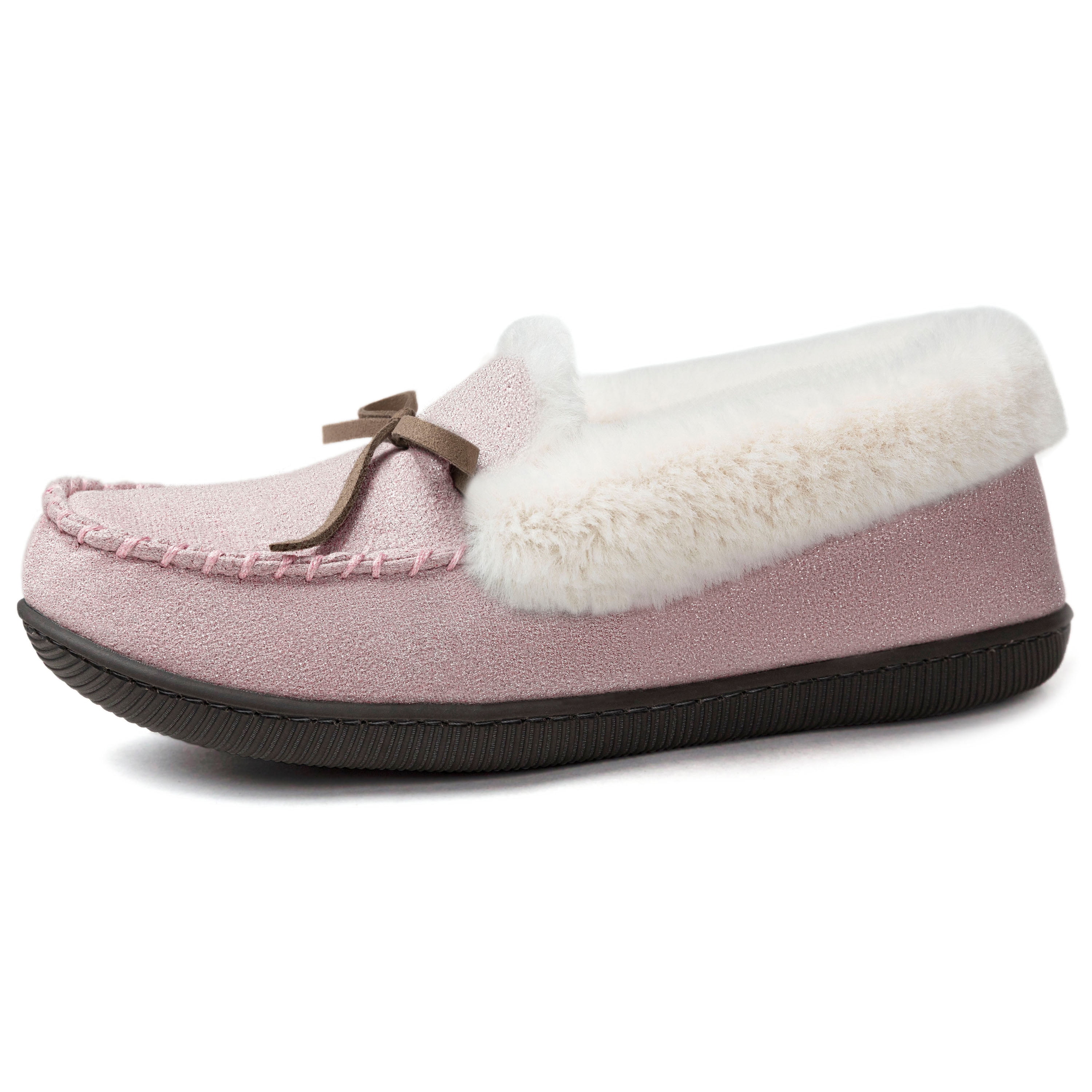 Ravelier Classic Sparkle Moccasin Style Women Slipper - Walmart.com
