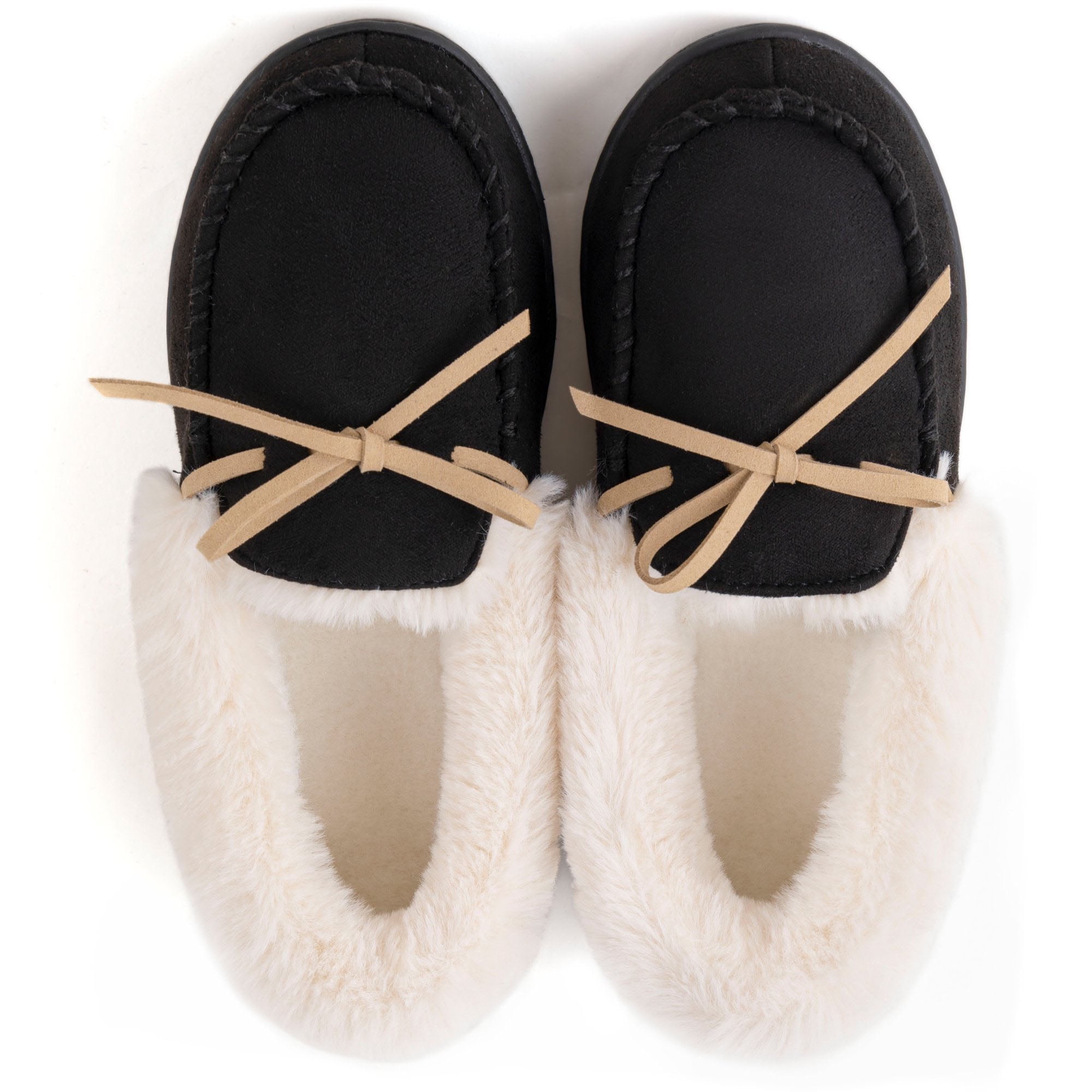 RockDove Women's Glittered Moccasin Slipper with Plush Faux Fur Lining ...