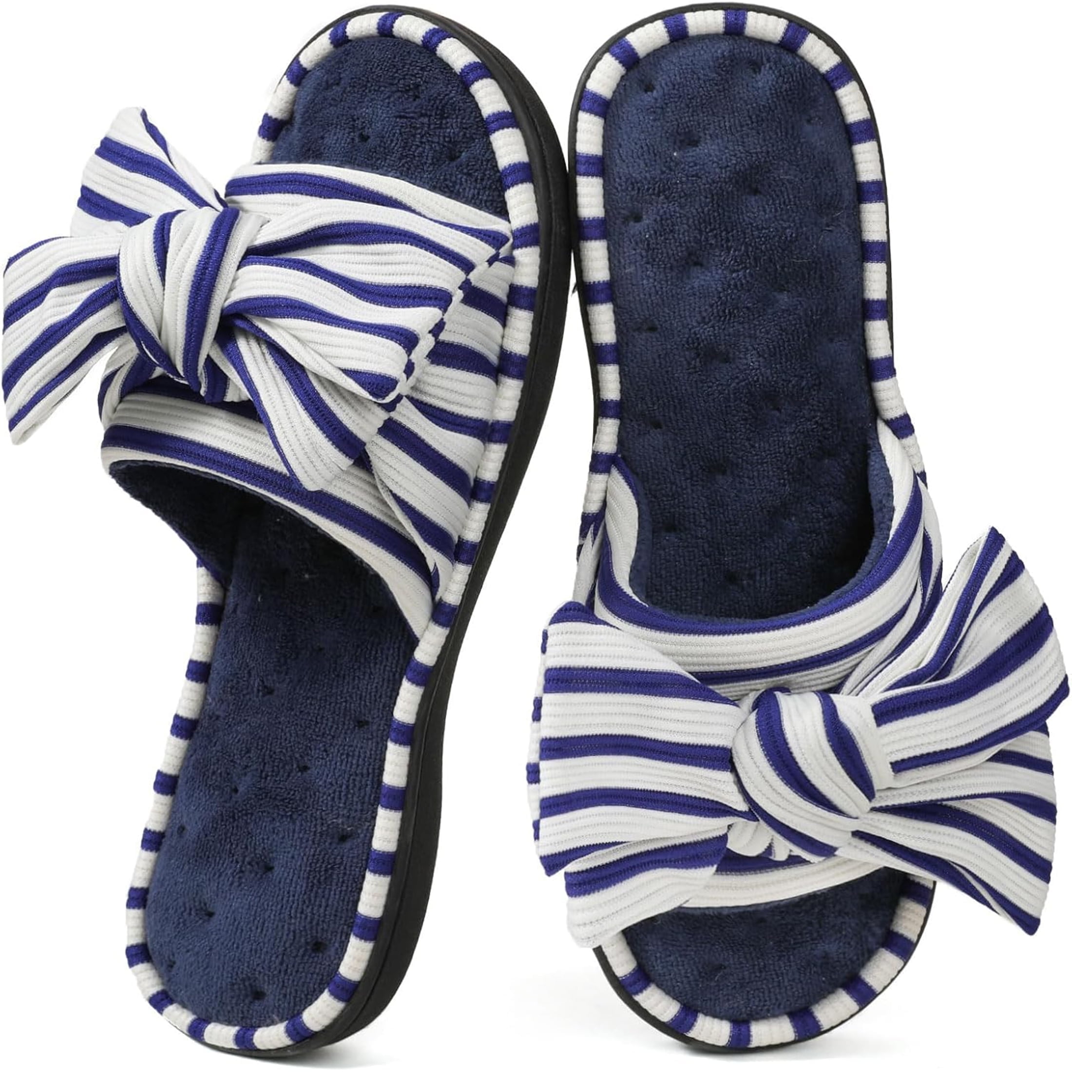 RockDove Women's Coral Band Open Toe Slide Slipper with Oversized Bow ...