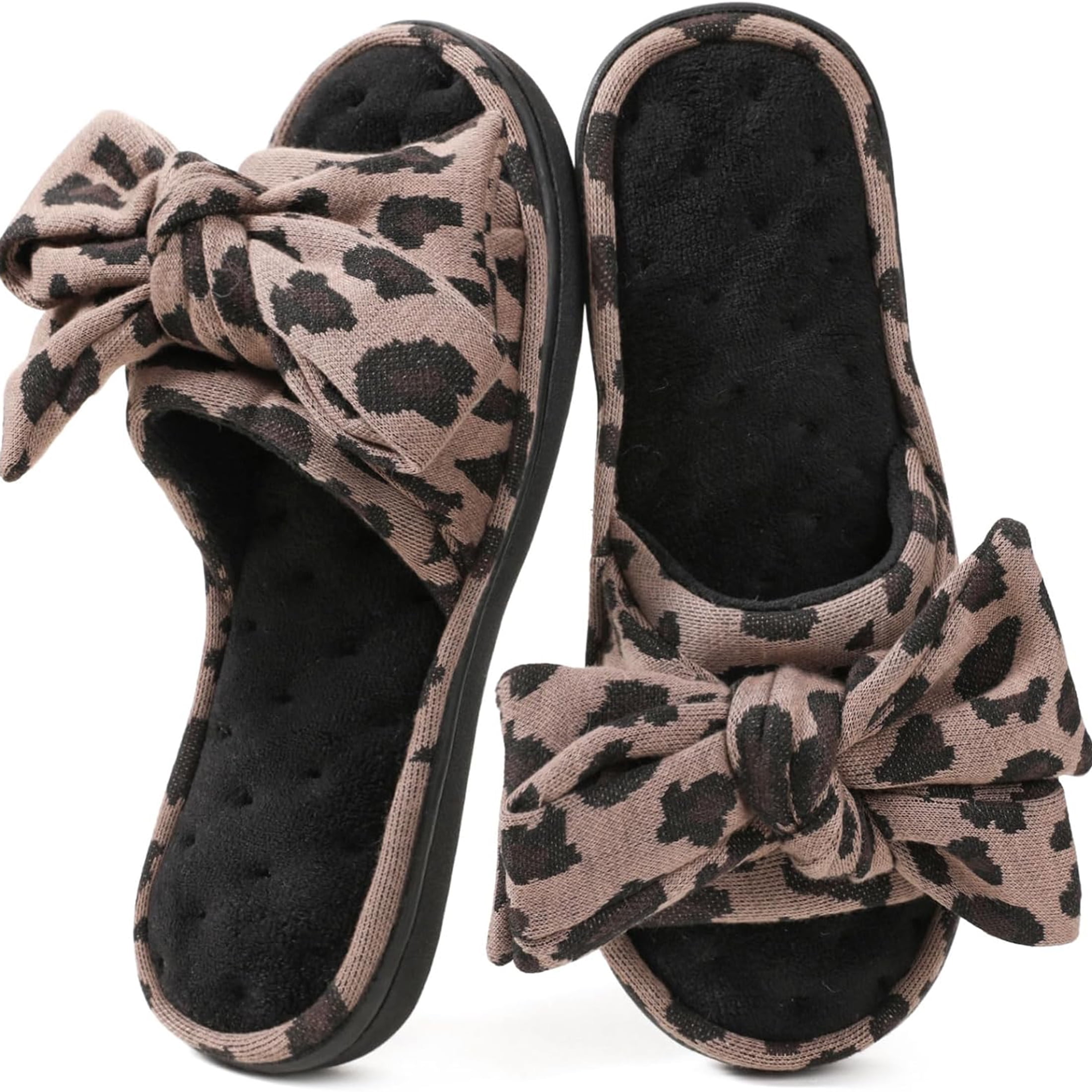 RockDove Women's Coral Band Open Toe Slide Slipper with Oversized Bow ...