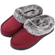 VONMAY Women's Comfy Fuzzy House Slipper Scuff Memory Foam Slip on Warm Moccasin Style Indoor ...