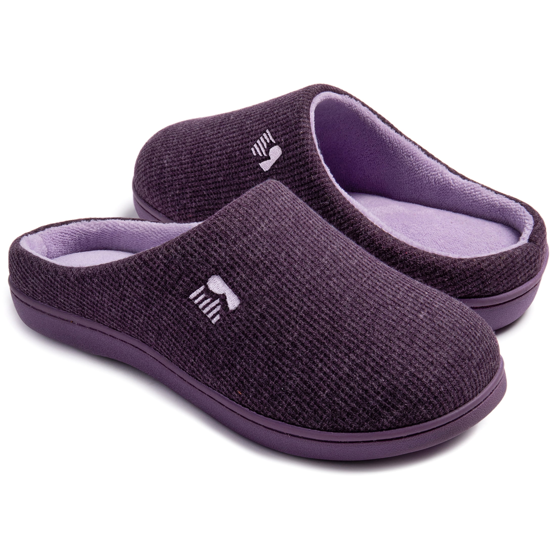 RockDove Women's Two-Tone Memory Foam House Shoes, Adult Bedroom ...
