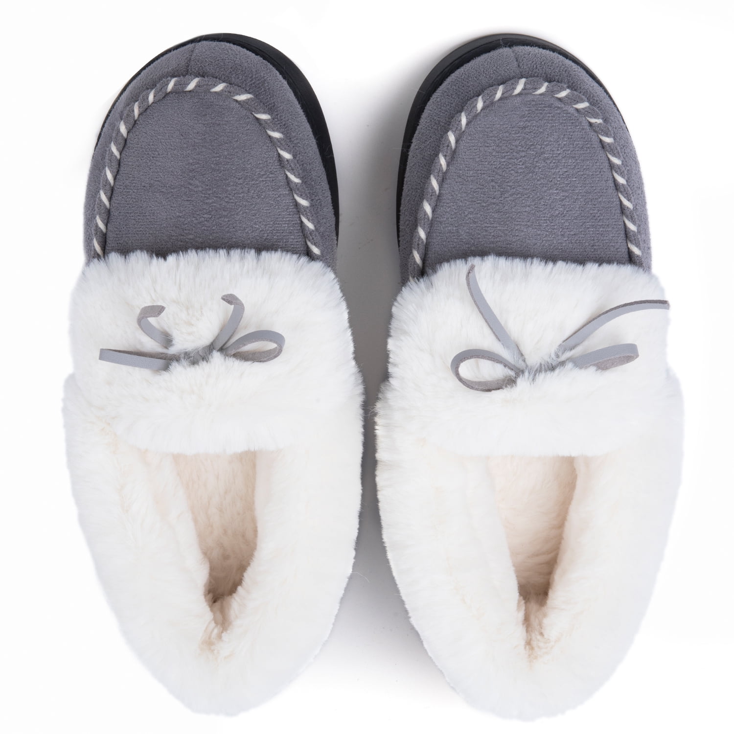 Ravelier Women's Plush Faux Fur Moccasin Slippers - Walmart.com