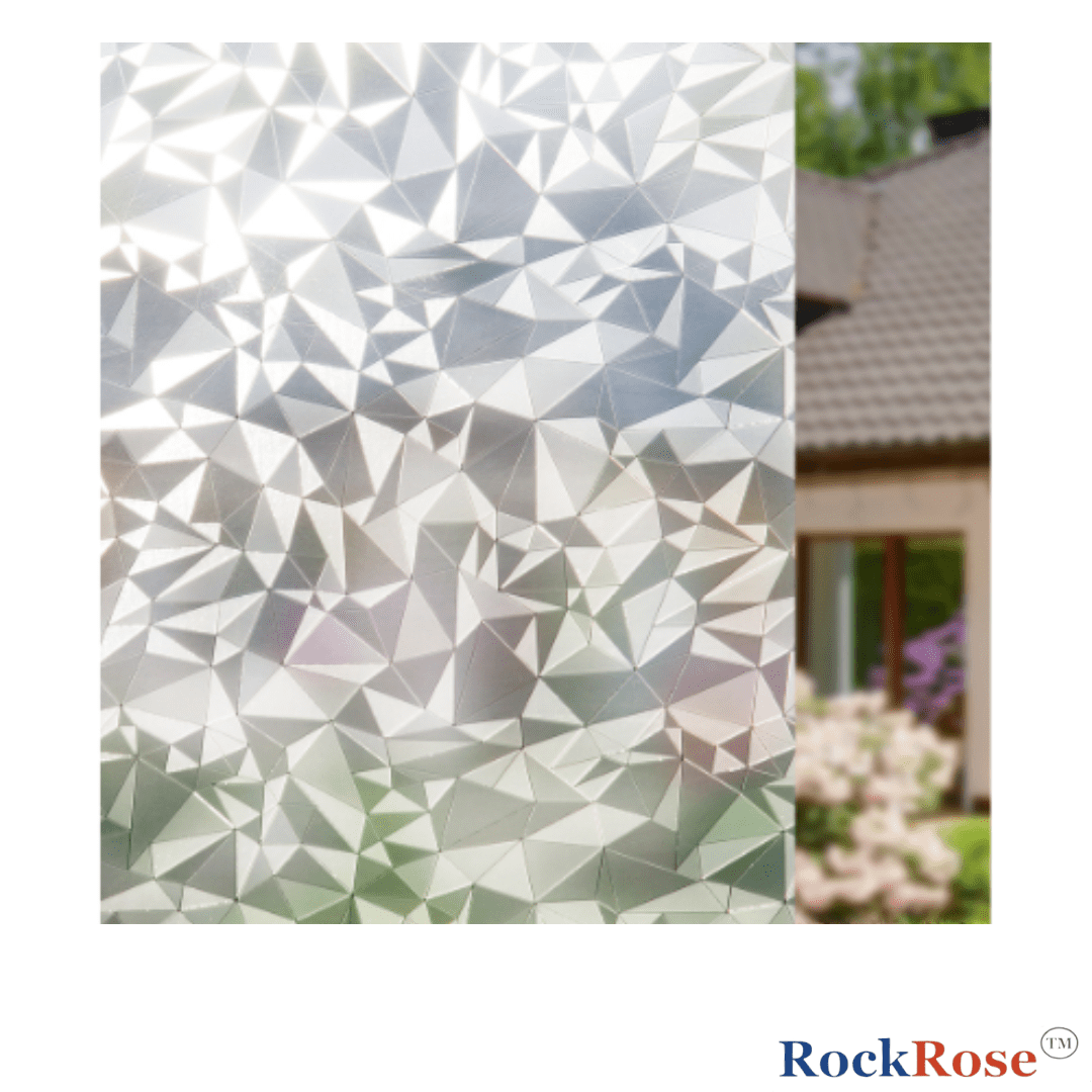 RockRose Anti-UV Privacy Window Film, 3D Geometric, 35.4x78.7 Inches ...