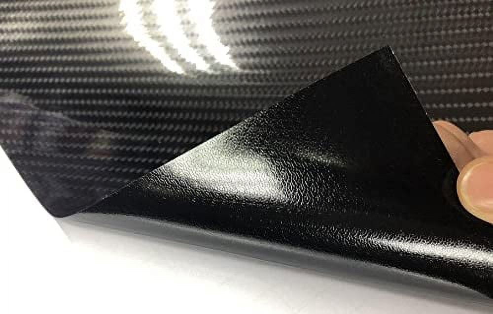 Rockrose 7d Glossy Black Carbon Fiber Vinyl Wrap, Anti Wrinkle, Air ...