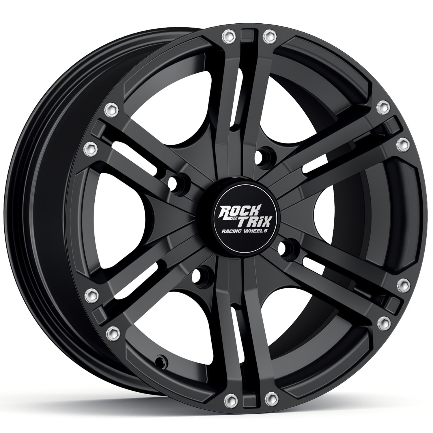 RockTrix RT101 14in ATV Wheel Rim 14x7 Matte Black 4x137, 5+2 Offset ...