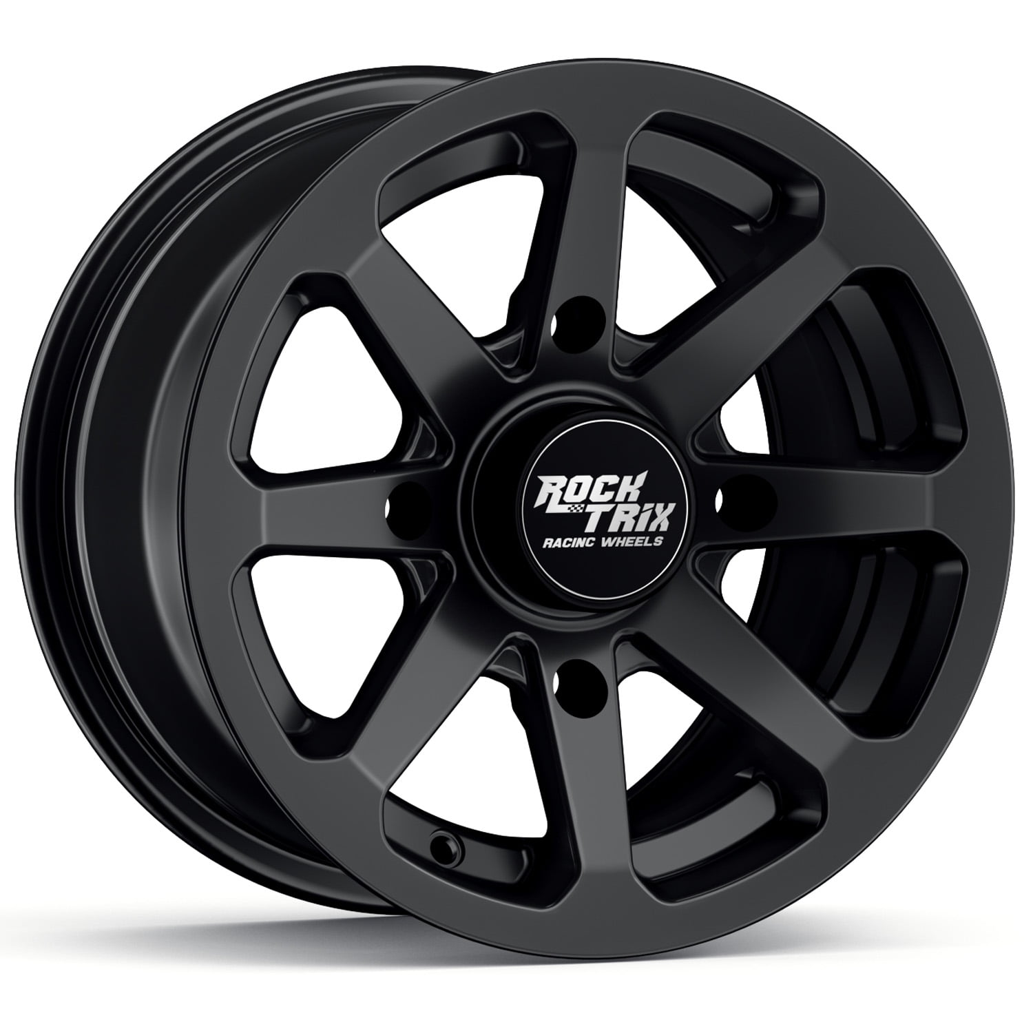 RockTrix RT102 12in ATV Wheel Rim 12x7 Matte Black, 4x156 Bolt Pattern ...