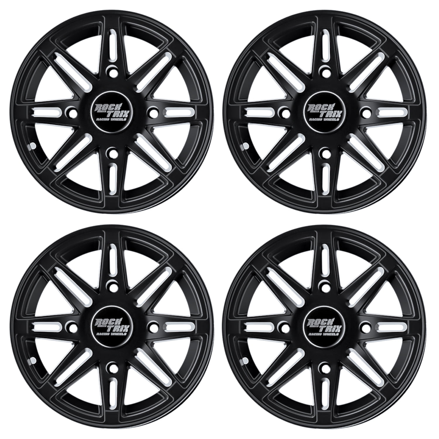 RockTrix RT103 15in Wheels 15x7, 4x156 Bolt Pattern, 4+3 offset, ATV ...