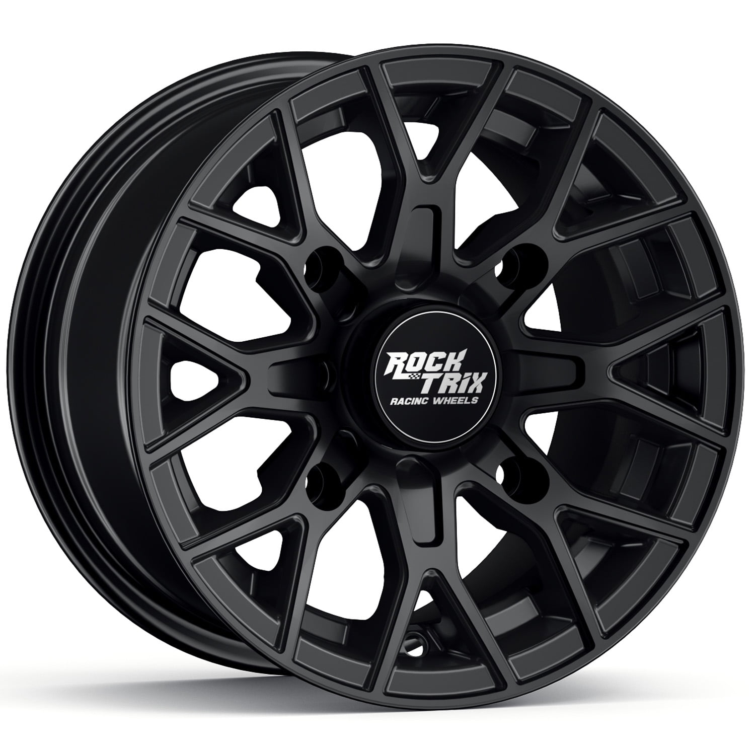 RockTrix RT104 12in ATV Wheel 4x110 Rim, 12x7, 5+2 Offset, For ATV UTV ...