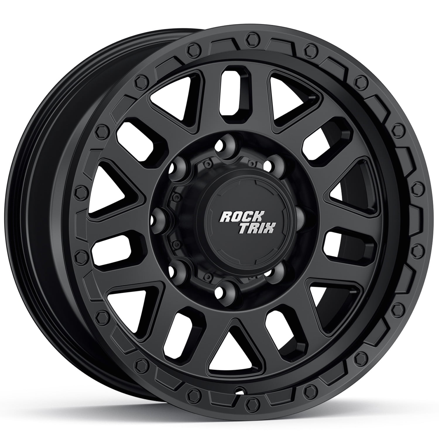 RockTrix RT110 17x8.5 Matte Black Wheels, 8x170 Bolt Pattern 0mm Offset ...