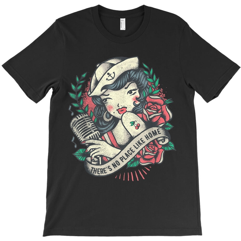 Rockabilly Girl Vintage Funny Retro Rock N Roll Tattoo Pin Up Graphic ...