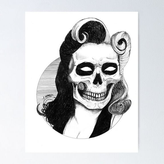 Rockabilly Reaper Poster Wall Art, Modern Wall Decor For Living Room ...