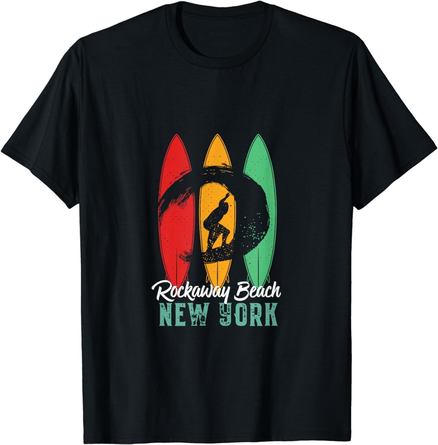 Rockaway Beach New York T-shirt Vintage Surfing Sports - Walmart.com