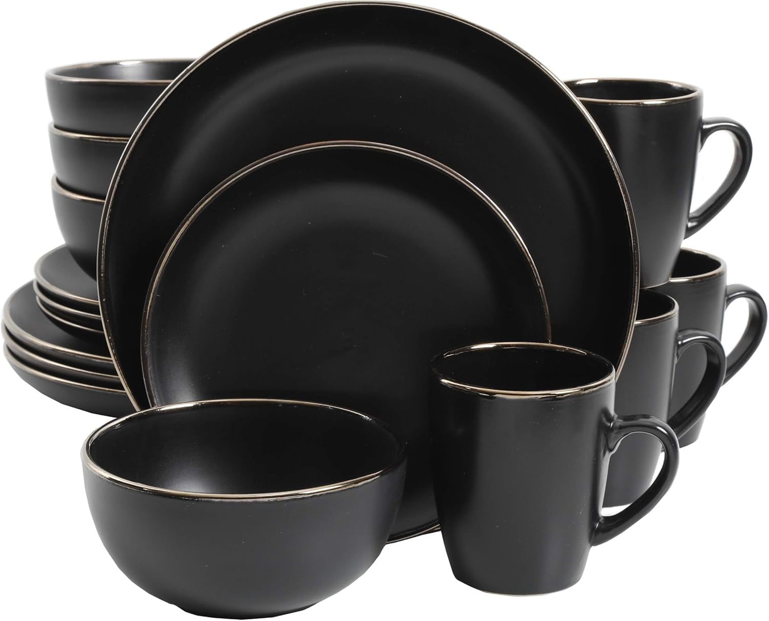 Rockaway Round Stoneware Dinnerware Set, Service for 4 (16 Pieces ...