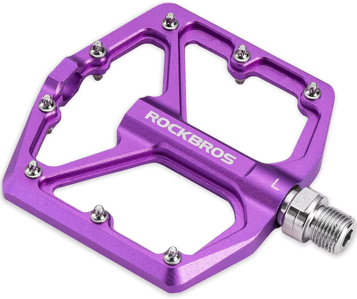 Rockbros Aluminum Alloy Mountain Bike MTB Flat Purple Sealed Bearings Pedals - Walmart.com