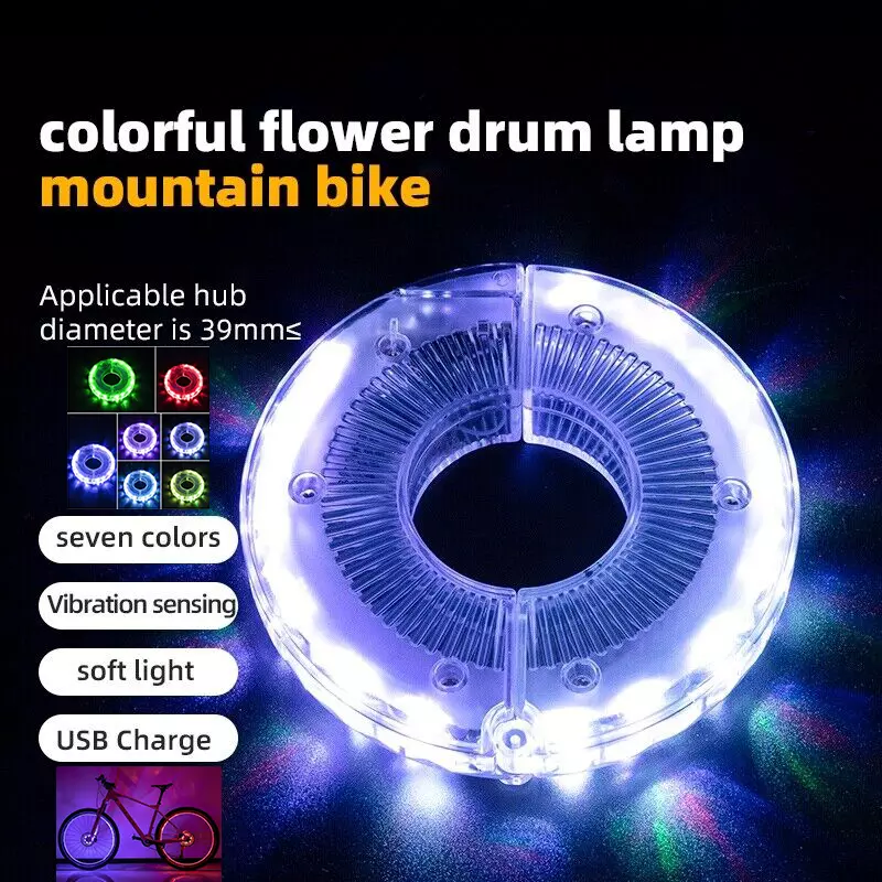 Rockbros RGB Bicycle Hub Light,Plastic Waterproof Decorative lights ...