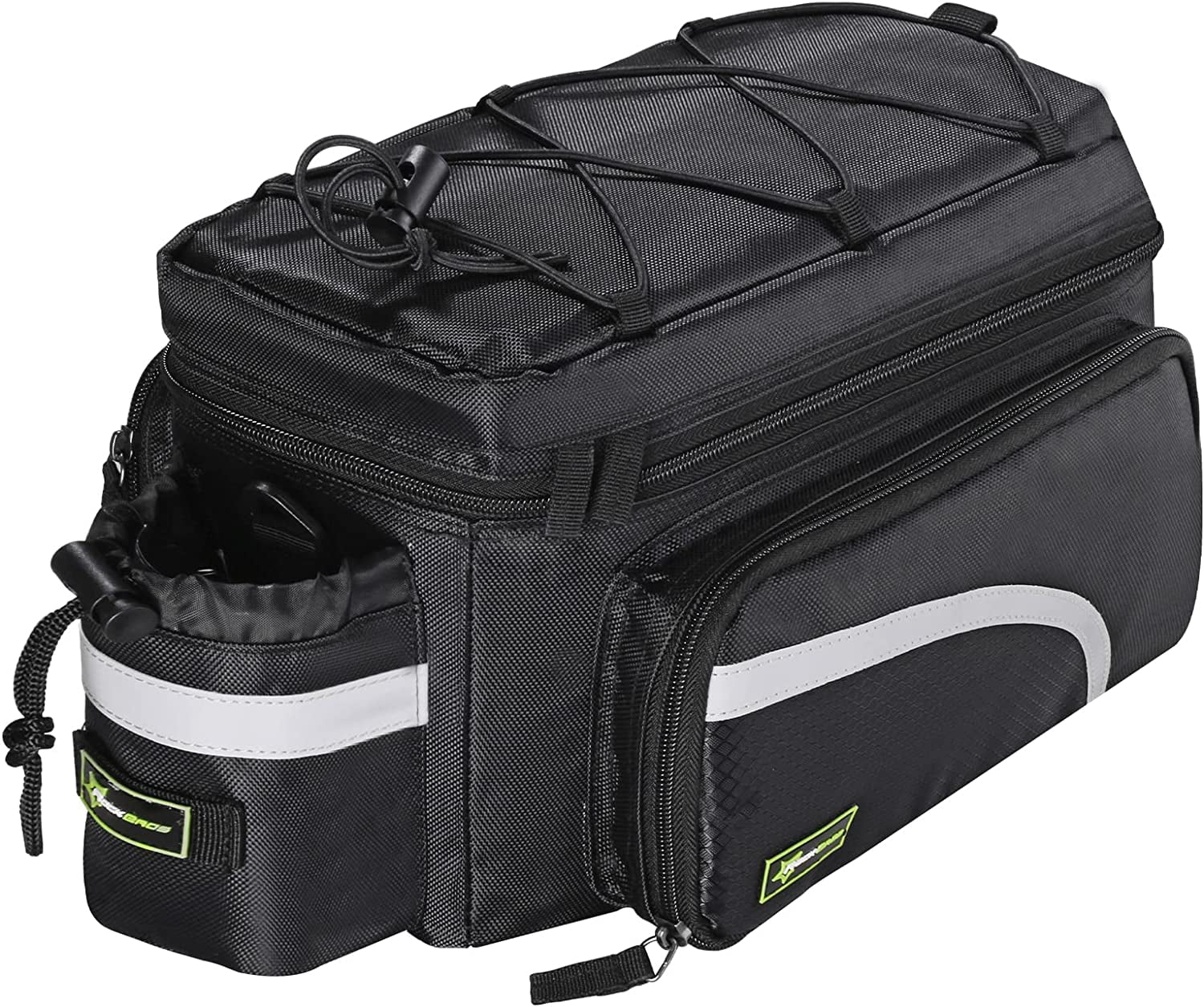 Rockbros Rear Bike Pannier Bag, 13L-25L Capacity, Black, Expandable ...