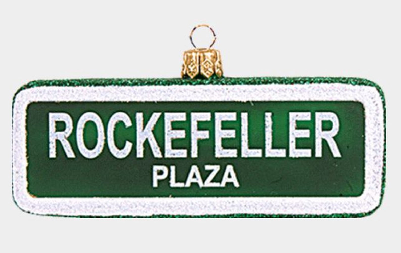 Rockefeller Plaza New York Street Sign Polish Glass Christmas Tree ...