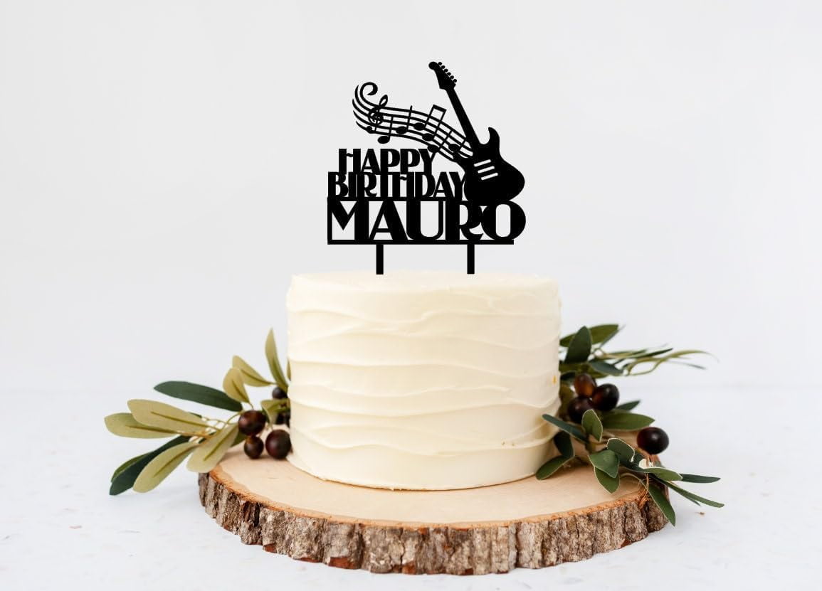 Rocker Birthday Cake Topper,Personalized Guitar Cake Topp,Guitarist ...