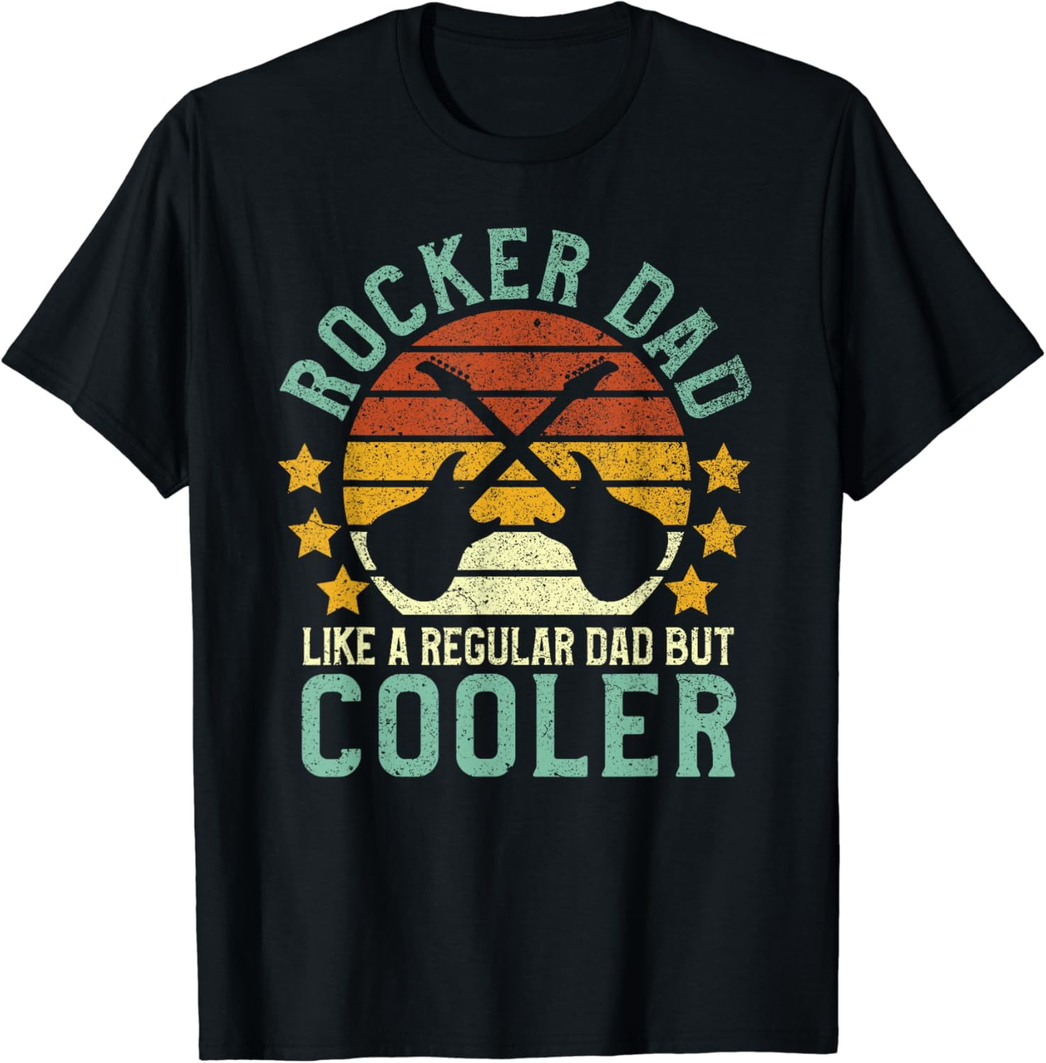 Rocker Dad | Funny Rock and Roll Lover Guitarist Father T-Shirt ...
