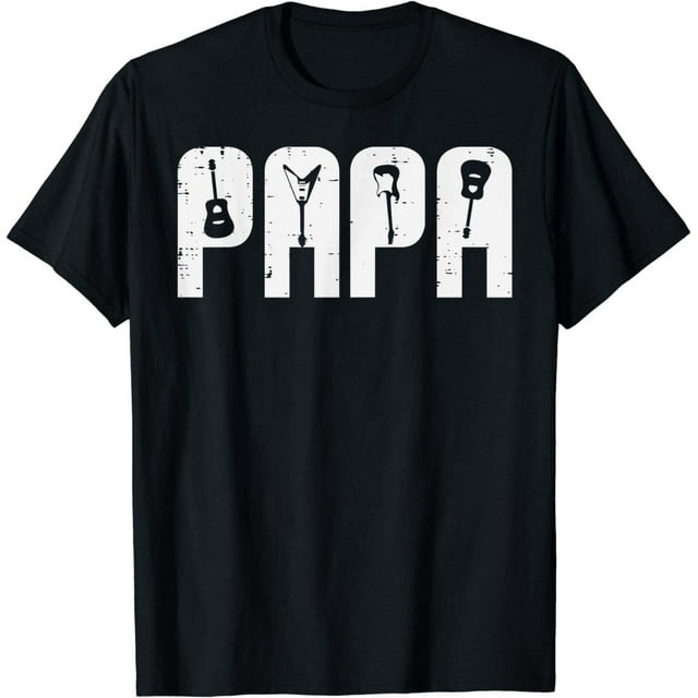 Rocker Papa Guitars Electric Acoustic Bass Dad Daddy Men Tee Shirt ...