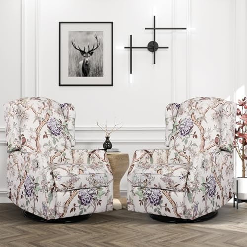 Rocker Recliner Set of 2 - Swivel Wingback Rocking Recliner Chairs for ...