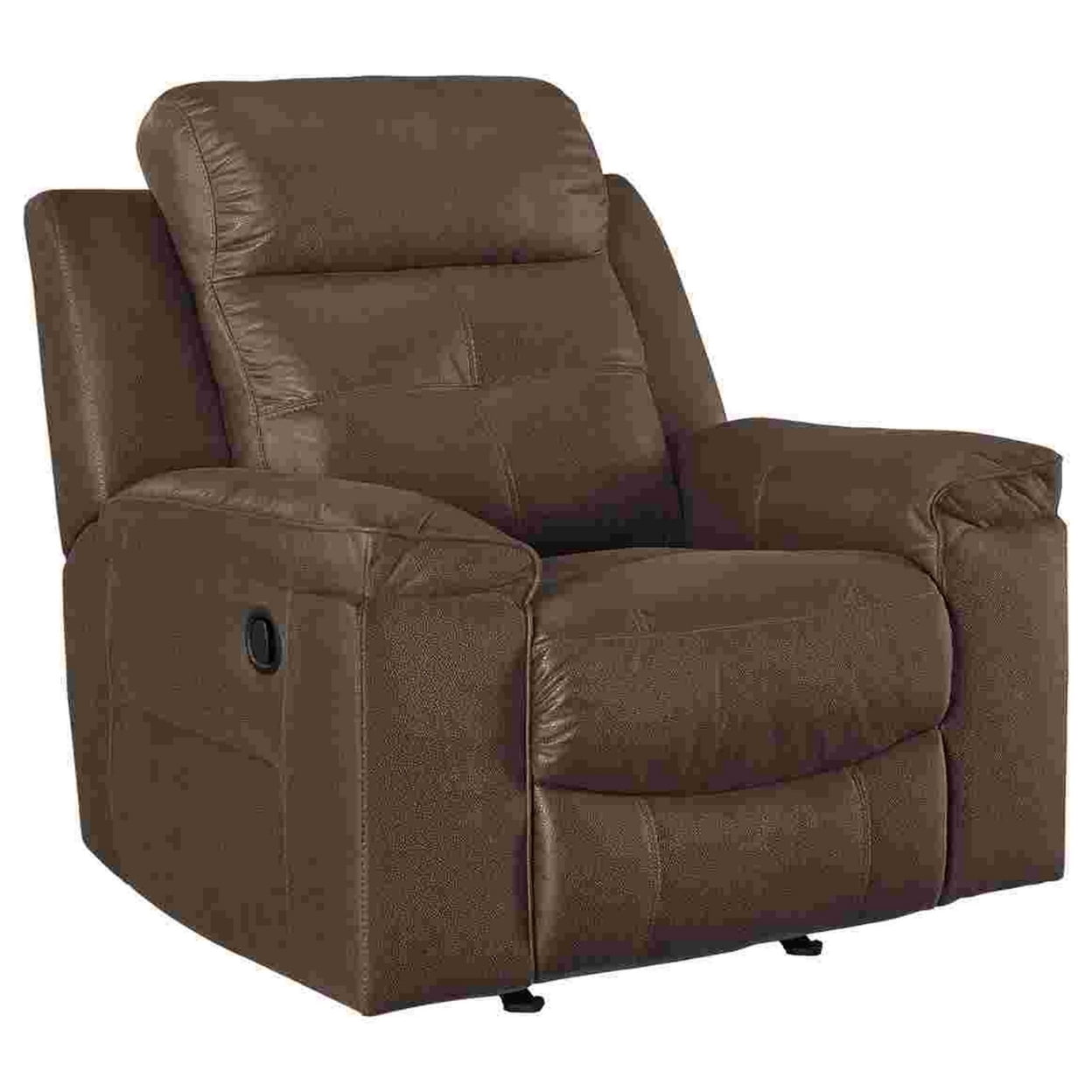 Rocker Recliner with Pull Tab Reclining Motion Coffee Brown - Saltoro ...