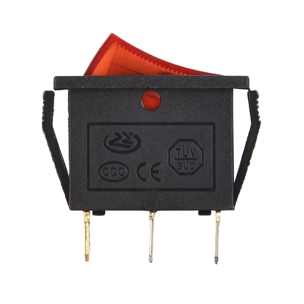 Rocker Switch 15A 250V 20A 125V RED ON-OFF-ON 3 Pin - Walmart.com