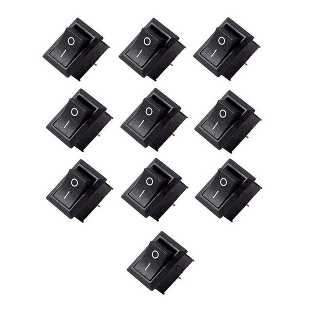 Rocker Switch 2 PIN ON-OFF SPST 125VAC/10A 250VAC/6A 21x15mm Black KCD1 ...