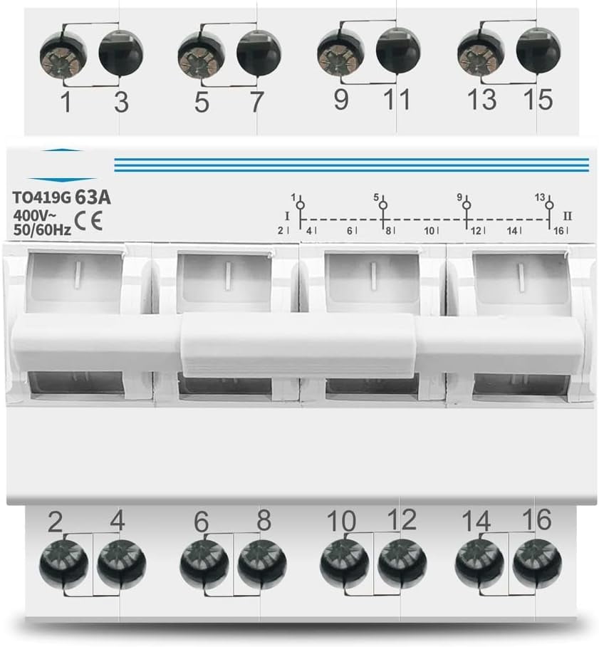 Rocker Switch 4P 63A 3 Phase MTS Dual Power Manual Transfer Isolating ...