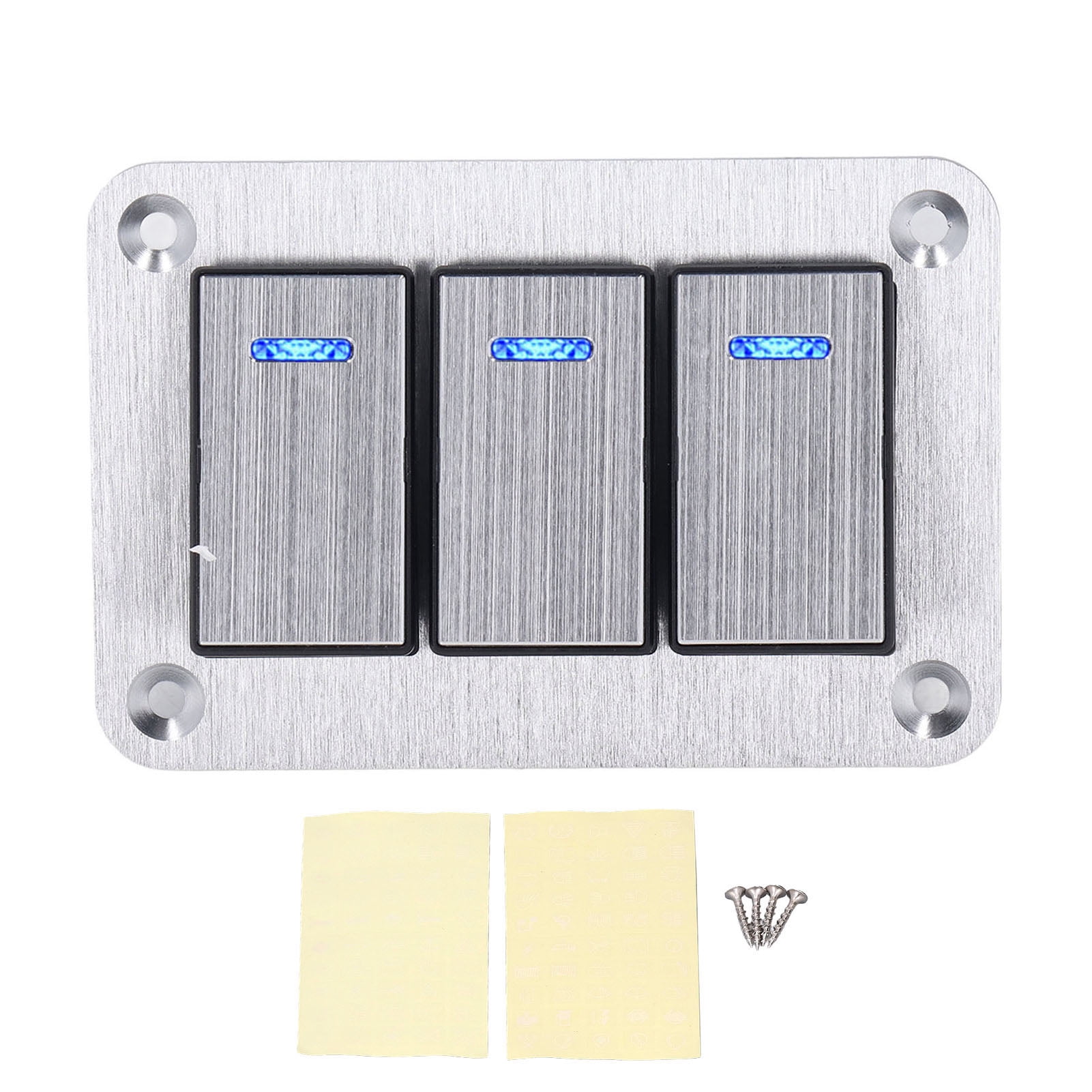 Rocker Switch Panel 3 Way Wear Resistance Sturdy Switch with Blue LEDs ...