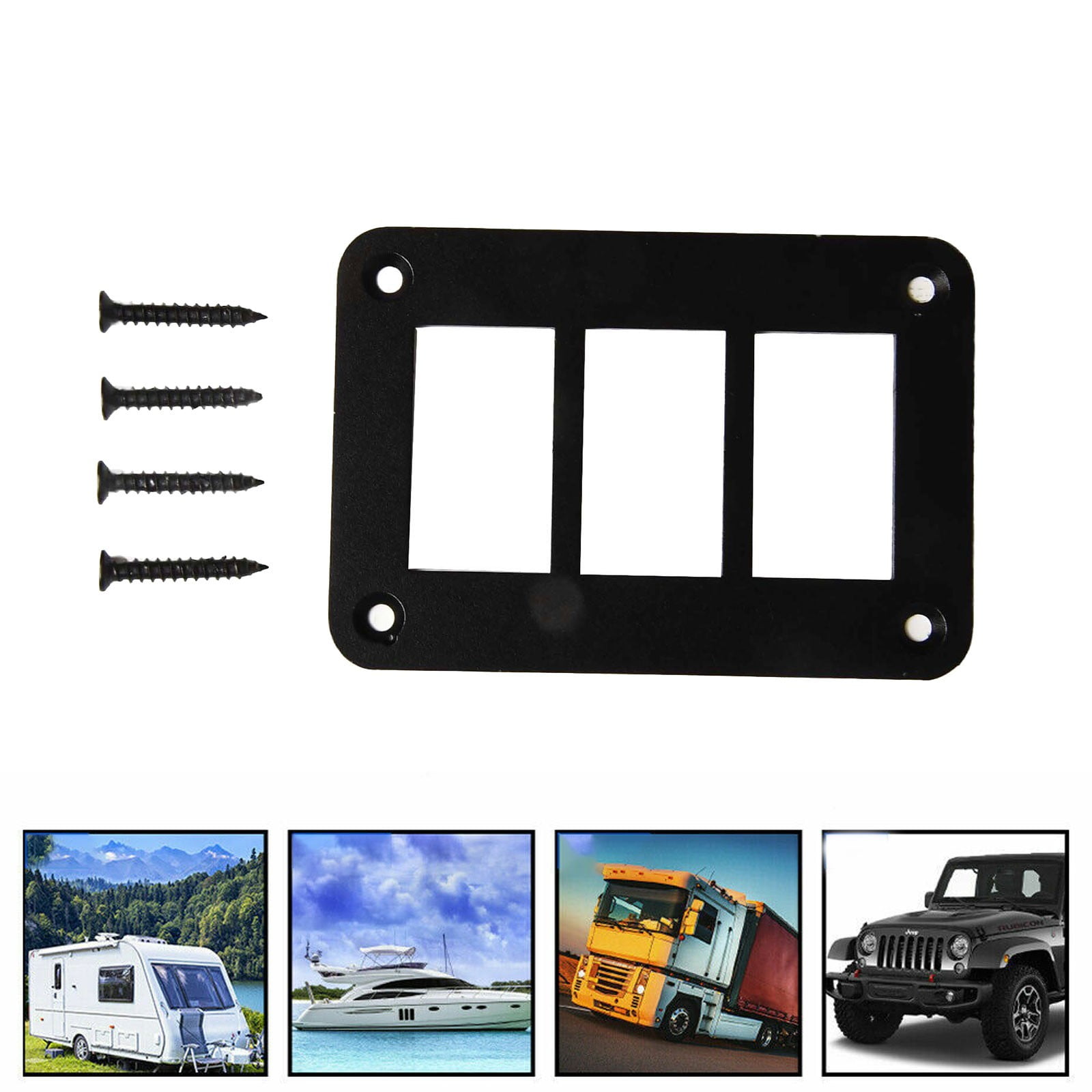 Rocker Switch Panel Housing Black Aluminium Switches Shell Bracket 2Way ...