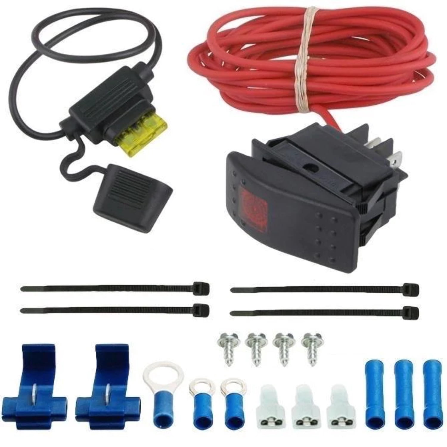 Rocker Switch Red Light 12 Volt 20 Amp Automotive Electric Fan Wiring ...