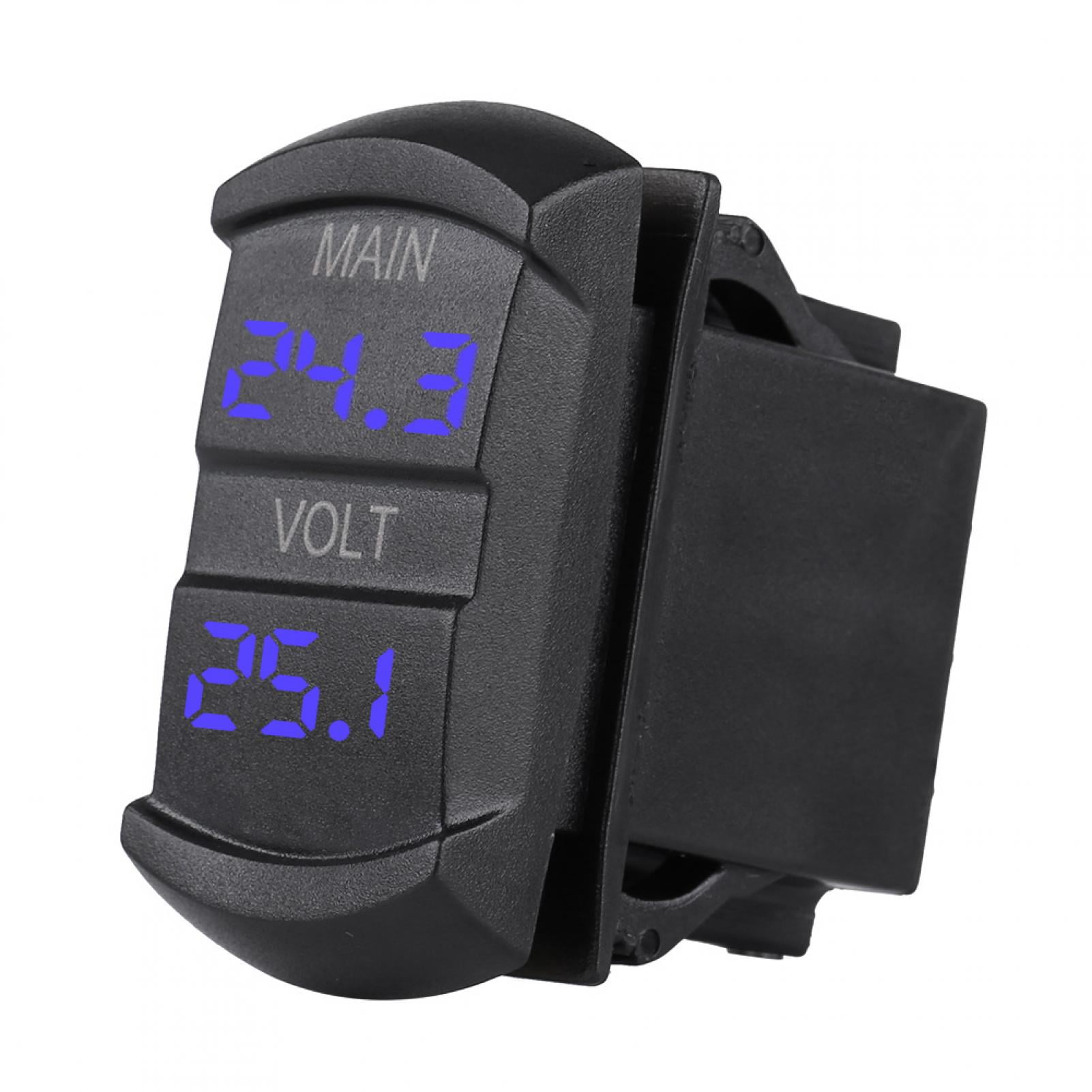 Rocker Switch Style Digital Voltmeter With Dual Battery Pack Monitoring ...