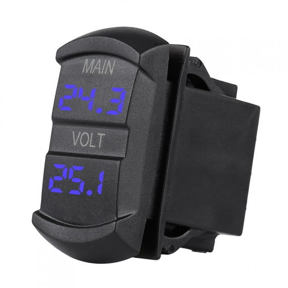 Rocker Switch Style Digital Voltmeter With Dual Battery Pack Monitoring ...