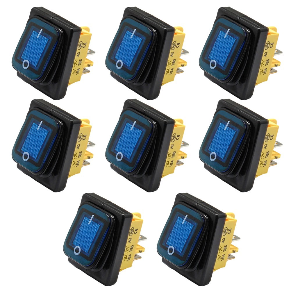 Rocker Switch, Toggle Switch for Boats, 4P 15A Waterproof Rocker Switch ...