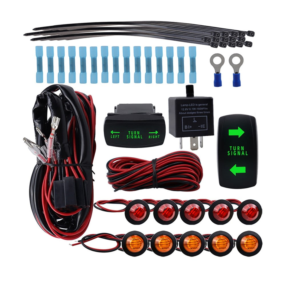 Rocker Switch Turn Signal Kit Street Legal Led Light Horn Hazard Fits ...