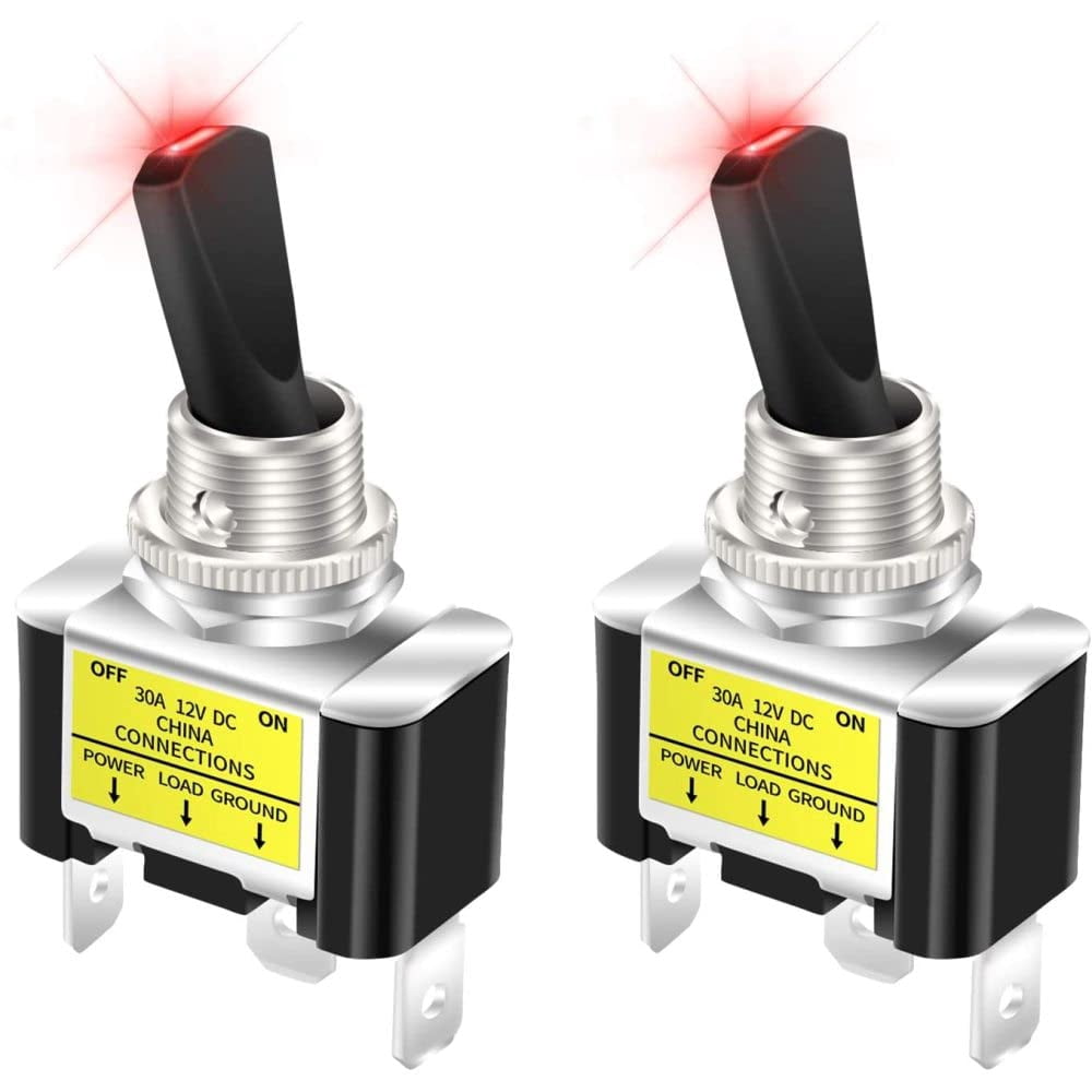 Rocker Toggle Switch, 12V 30A Led Toggle Switch with Led Light SPST ...