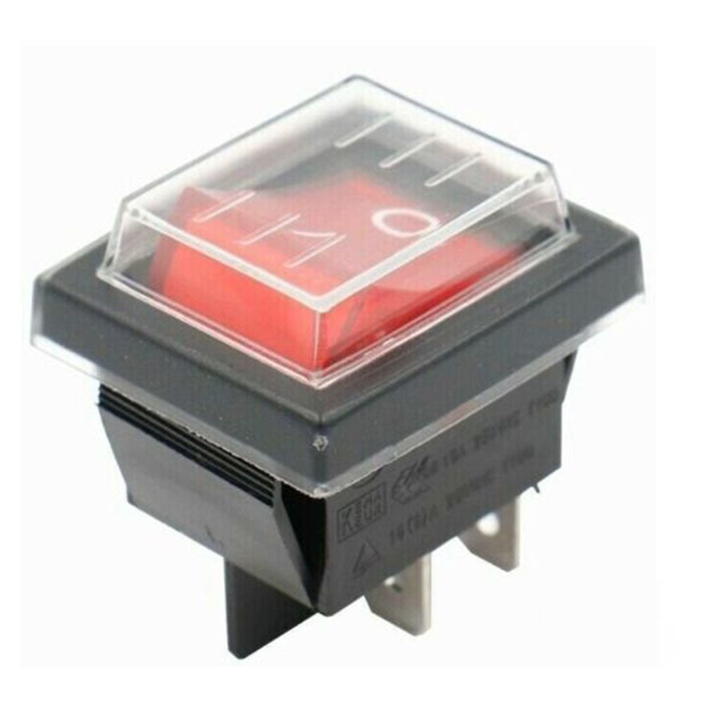 Rocker switch with waterproof cover Device switch 2 poles (4 pins) 16A ...