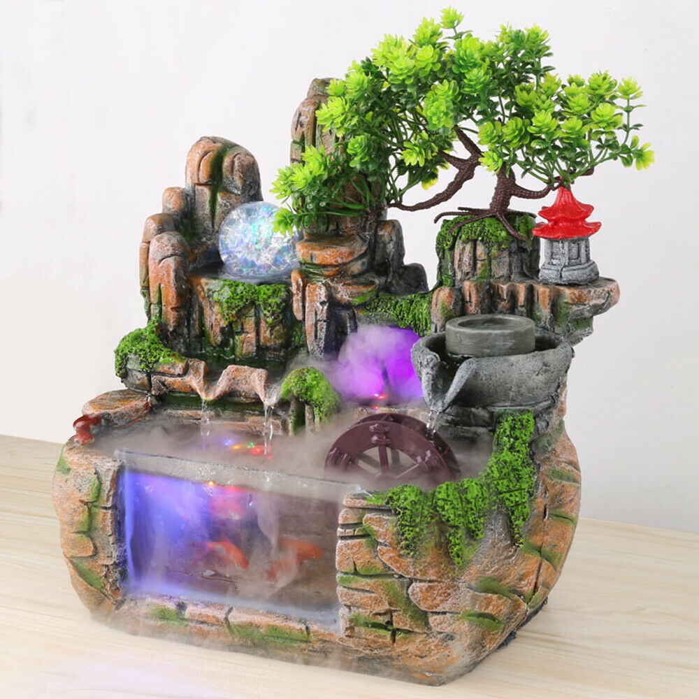 CNCEST Rockery Fountain Waterfall Fengshui Desktop Atomizing Humidifier ...